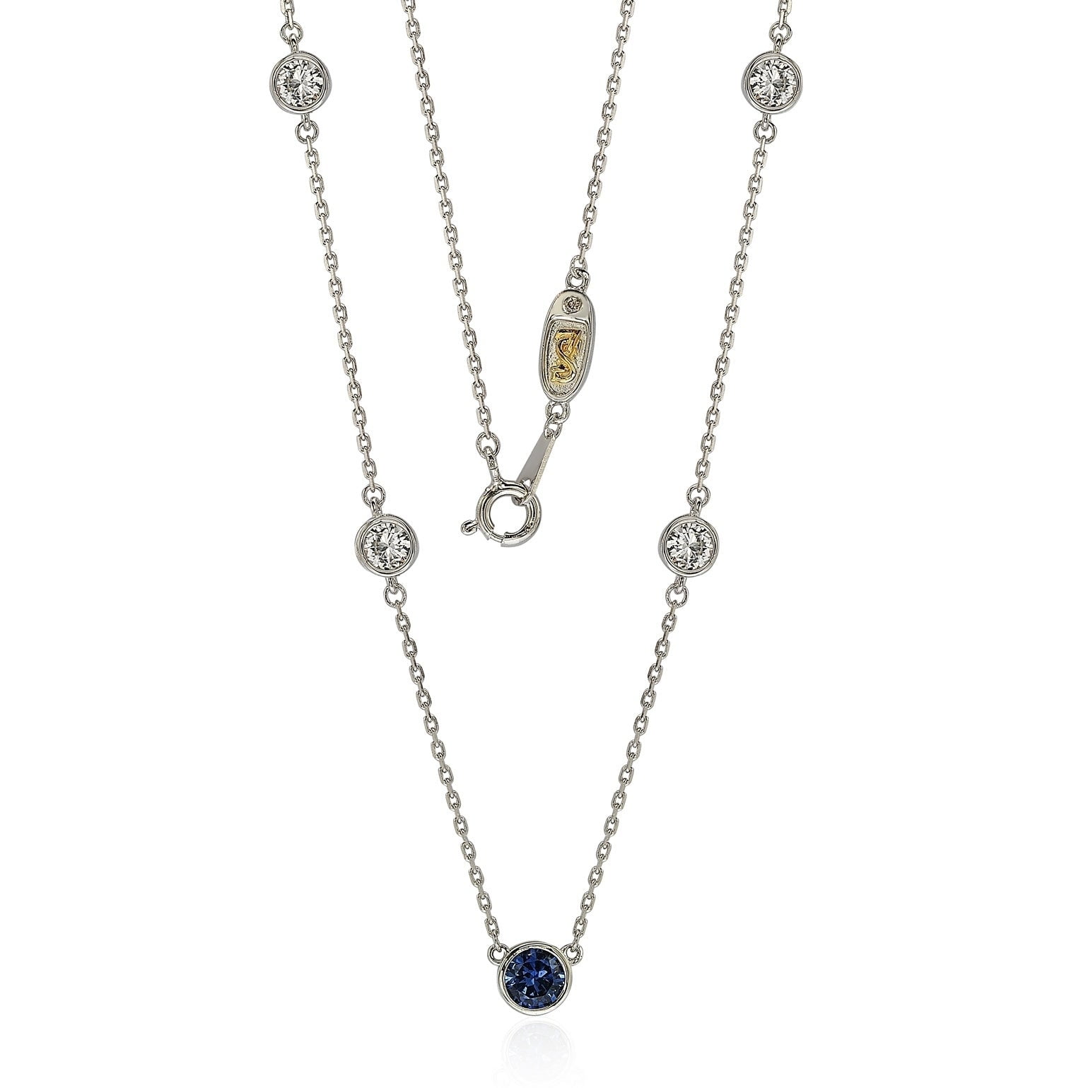 Suzy Levian Sapphire And Diamond Accent 1 50cttw Sterling Silver 5