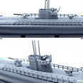 1:350 Scale 1942 World War II Germany U181 Navy Submarine Model Retro ...