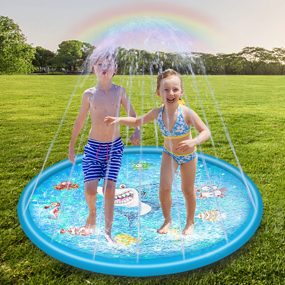 Splash Pad Sprinkler for Kids, 60" Toddlers Boys Girls Splash Water Pad ...