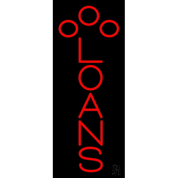 Loan Dept With Red Border LED Neon Sign 20 x 37 - inches, Black Square ...