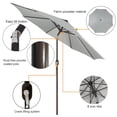 9 Foot Outdoor Patio Umbrella with 8 Ribs Push Button Tilt and Crank ...