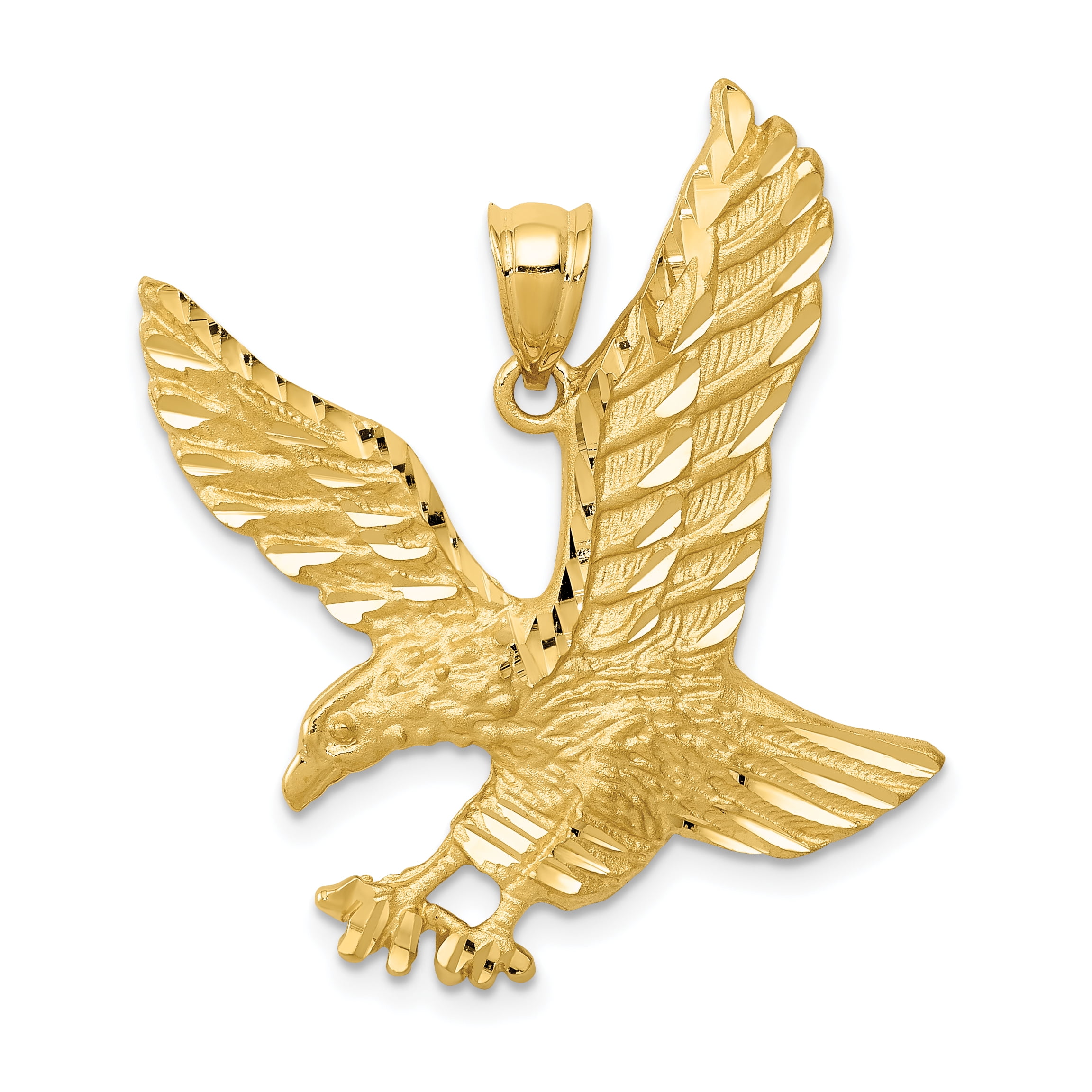 14kt Yellow Gold Eagle Pendant Charm Necklace Bird Fine Jewelry Ideal ...