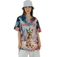 Happy New Year Yorkshire Terrier Chills on Year-End Party Hawaiian ...