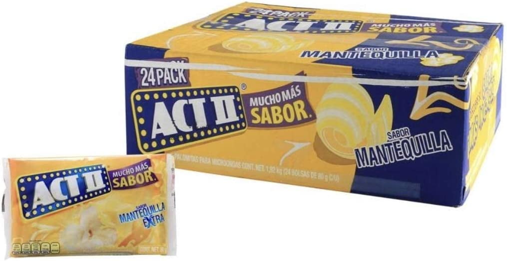 PALOMITAS DE MAIZ PARA MICROONDAS ACT II SABOR MANTEQUILLA ACTII 8A ...