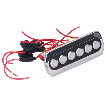 Spptty 12V 20A Carbon Fiber Switch IP66 Panel Push Button Blue Red LED ...