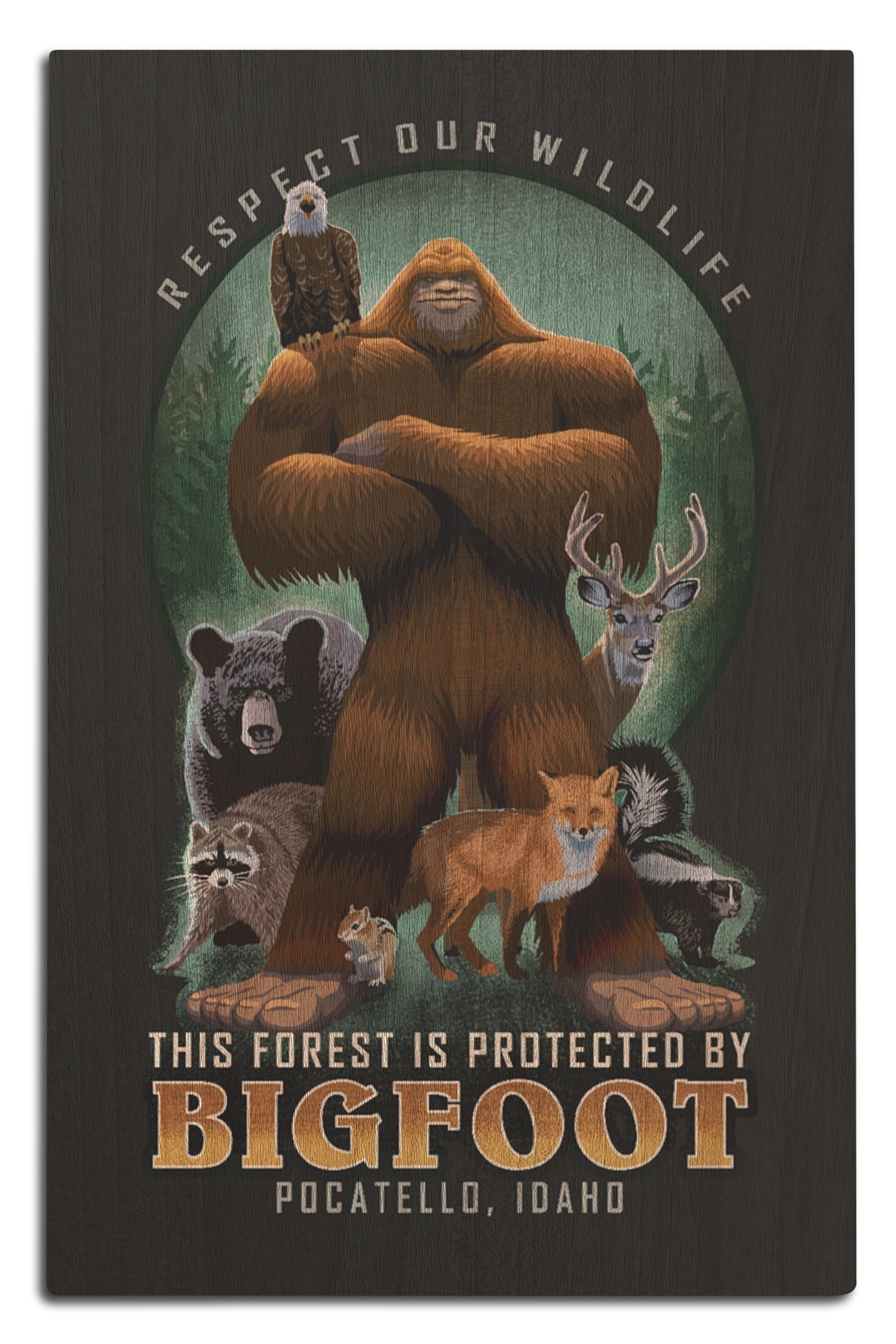 Pocatello, Idaho, This Forest is Protected by Bigfoot, Contour Birch ...