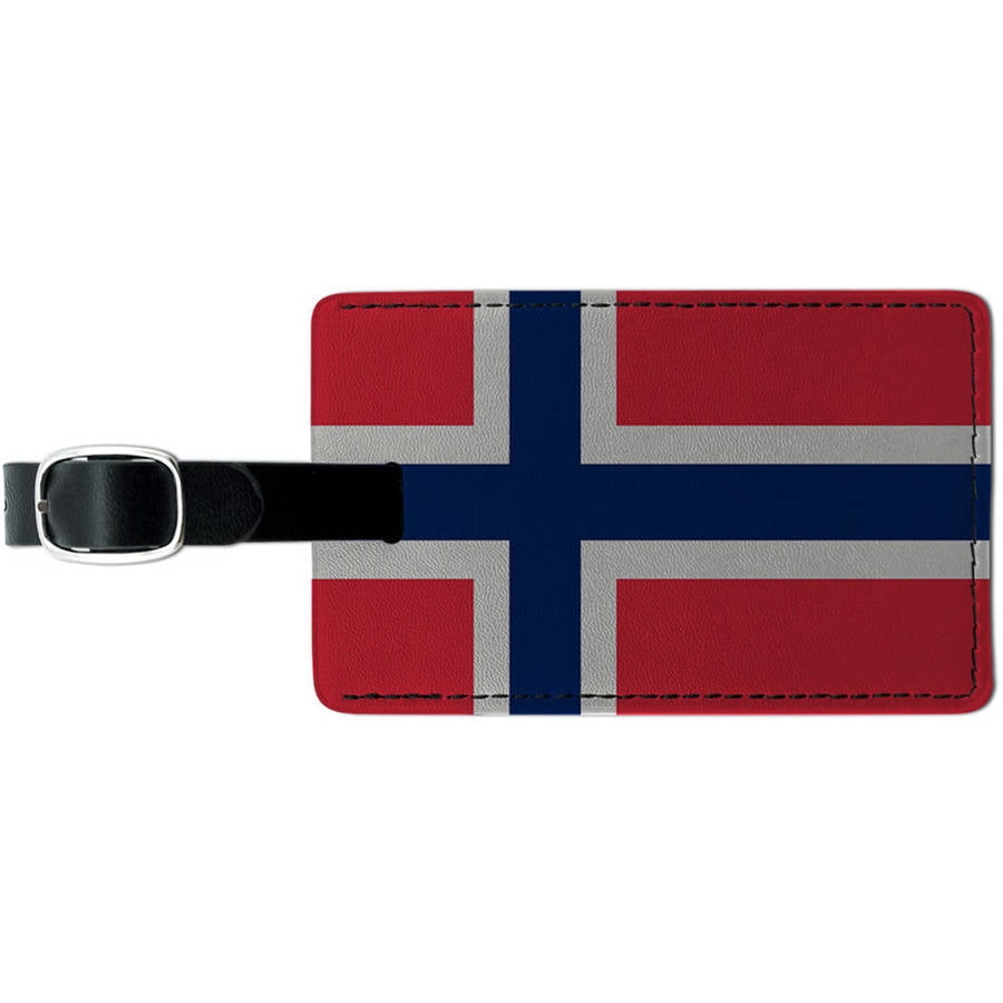 Norway Flag Leather Luggage ID Tag Suitcase Carry-On - Walmart.com