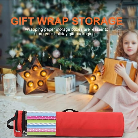 Wrapping Paper Storage Containers with Clear Window, Wrap Organizer Bag ...