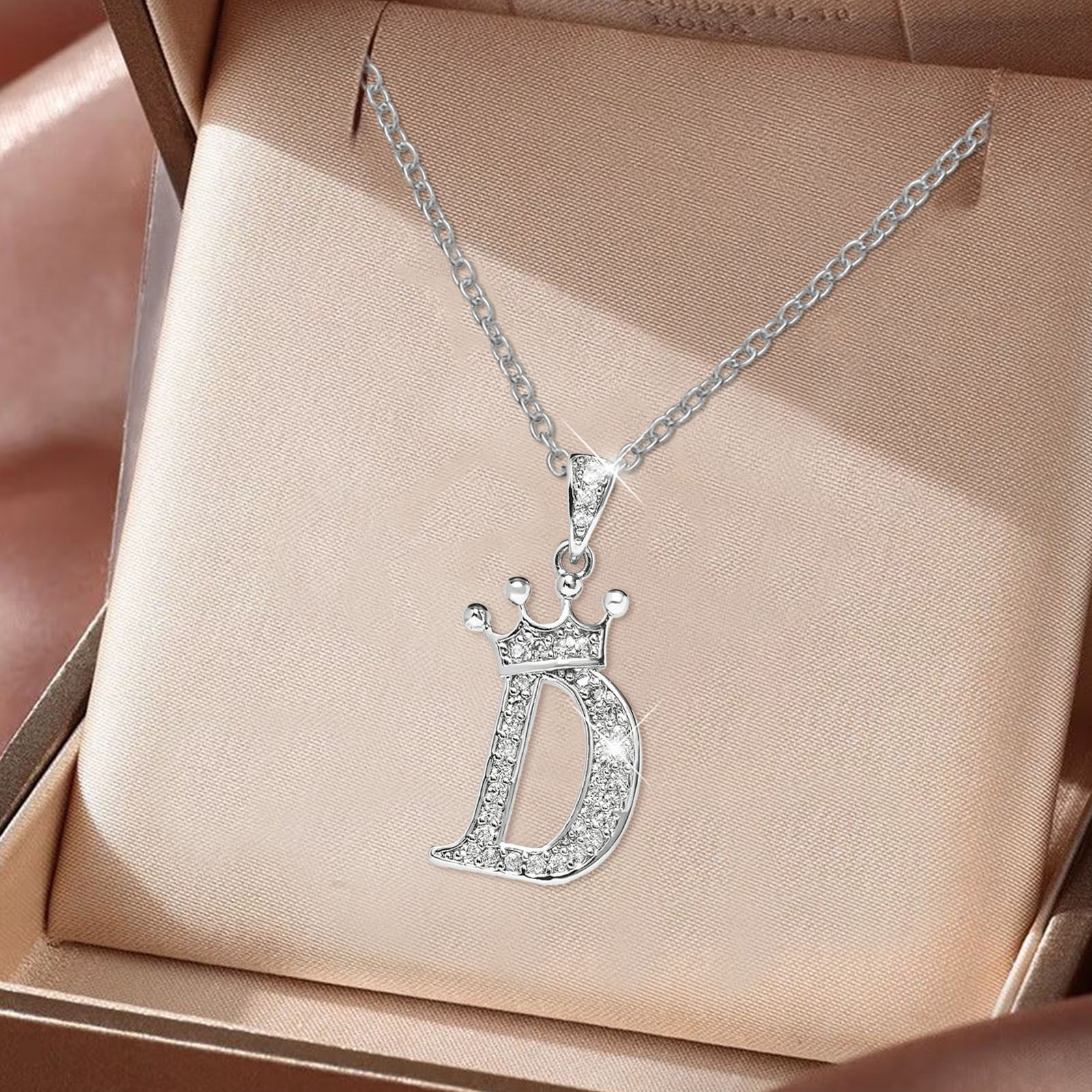 Yubnlvae Necklaces & Pendants 26 English Letters Full Diamond Pendant ...