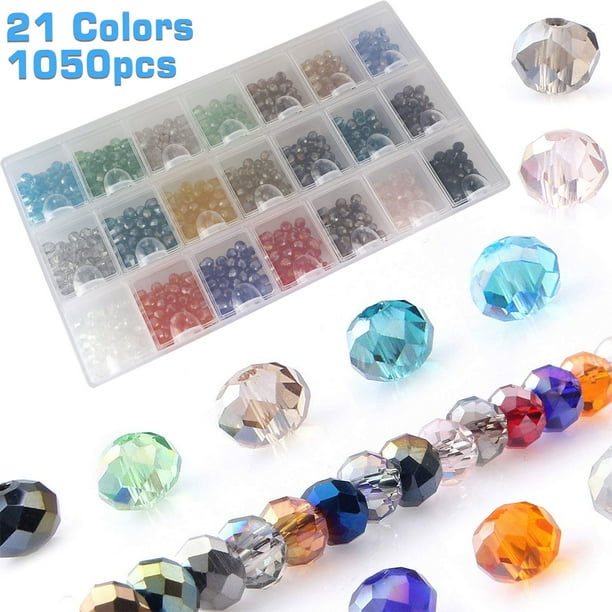 Eeekit 6mm Briolette Glass Beads For Jewelry Making 21 Colors 1050pcs