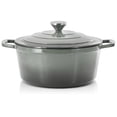 MegaChef 5 Quarts Round Enameled Cast Iron Casserole with Lid in ...