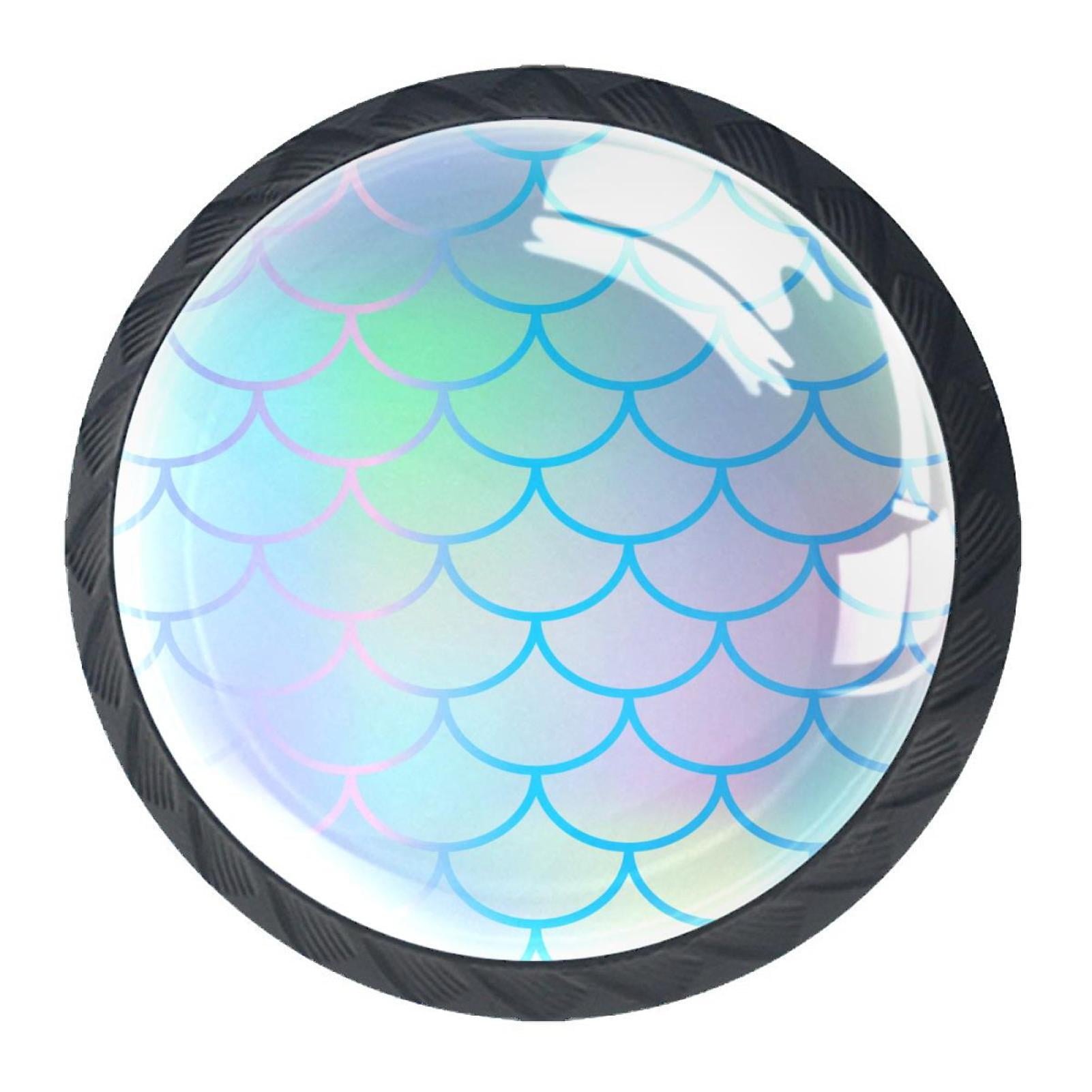 4 Pcs Fish Mermaid Scale Knobs for Kitchen Cabinet Cupboard Dresser ...