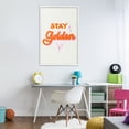 Stupell Industries Stay Golden Retro Letters White Framed Giclee Art ...