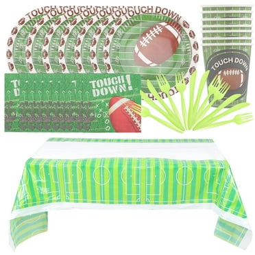 Football Field Design Game Day Tailgate Party 95pc Serveware Set w Cups ...
