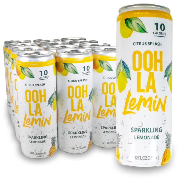 Ooh La Lemin Sparkling Lemonade, Citrus Splash, 12 fl oz, 12 Pack ...