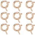20Pcs Brass Spring Ring Clasps Rack Plating Nickel Free Real 18K Gold ...