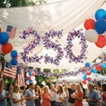 6.5 Feet Patriotic Tinsel Garland with Mini Flags for 2026 Anniversary ...