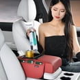 Car Armrest Box Thicken Height Pad Arm Rest Cushion with Pocket Tissue ...