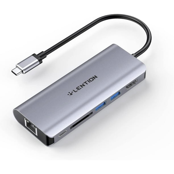 LENTION USB C Hub with 4K HDMI, SD Card Reader, 2 USB 3.0, Type C ...