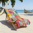 1Pc, retro flower oversized soft beach towel, colorful printing pattern ...