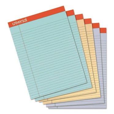 Universal Premium Ruled Writing Pads, Wide/Legal Rule, 8.5 x 11, White ...