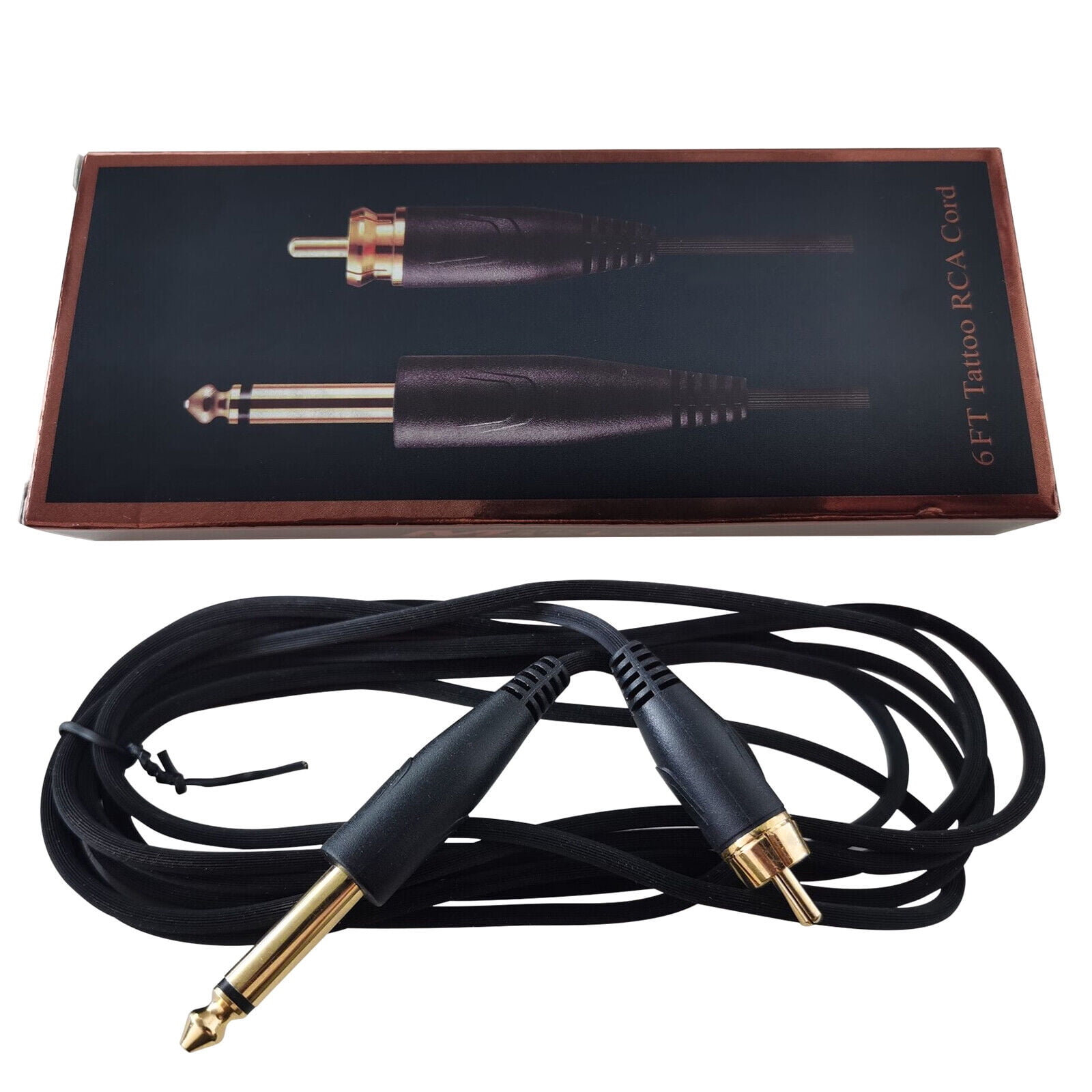 Tattoo Power Supply Silicone RCA Clip Cord 1/4" Phono Plugs 6 ft ...