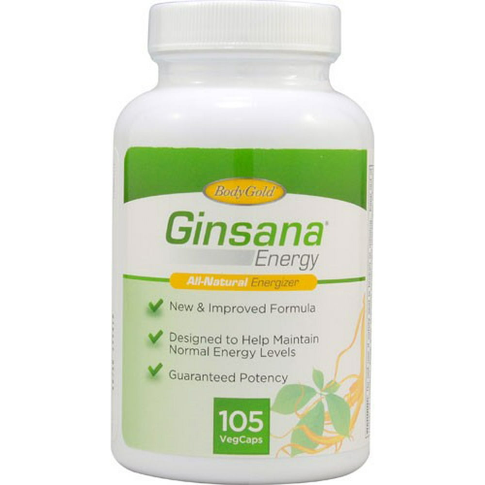 Body Gold Ginsana Energy Capsules, 105 Counts - Walmart.com - Walmart.com