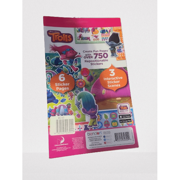 Dreamworks Trolls Sticker Activity Pad with Play Scenes - 750 Reusable ...