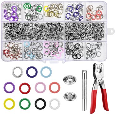TSV Snap Fasteners Tool Kit, 100Pcs DIY Metal Snaps Buttons with Pliers ...