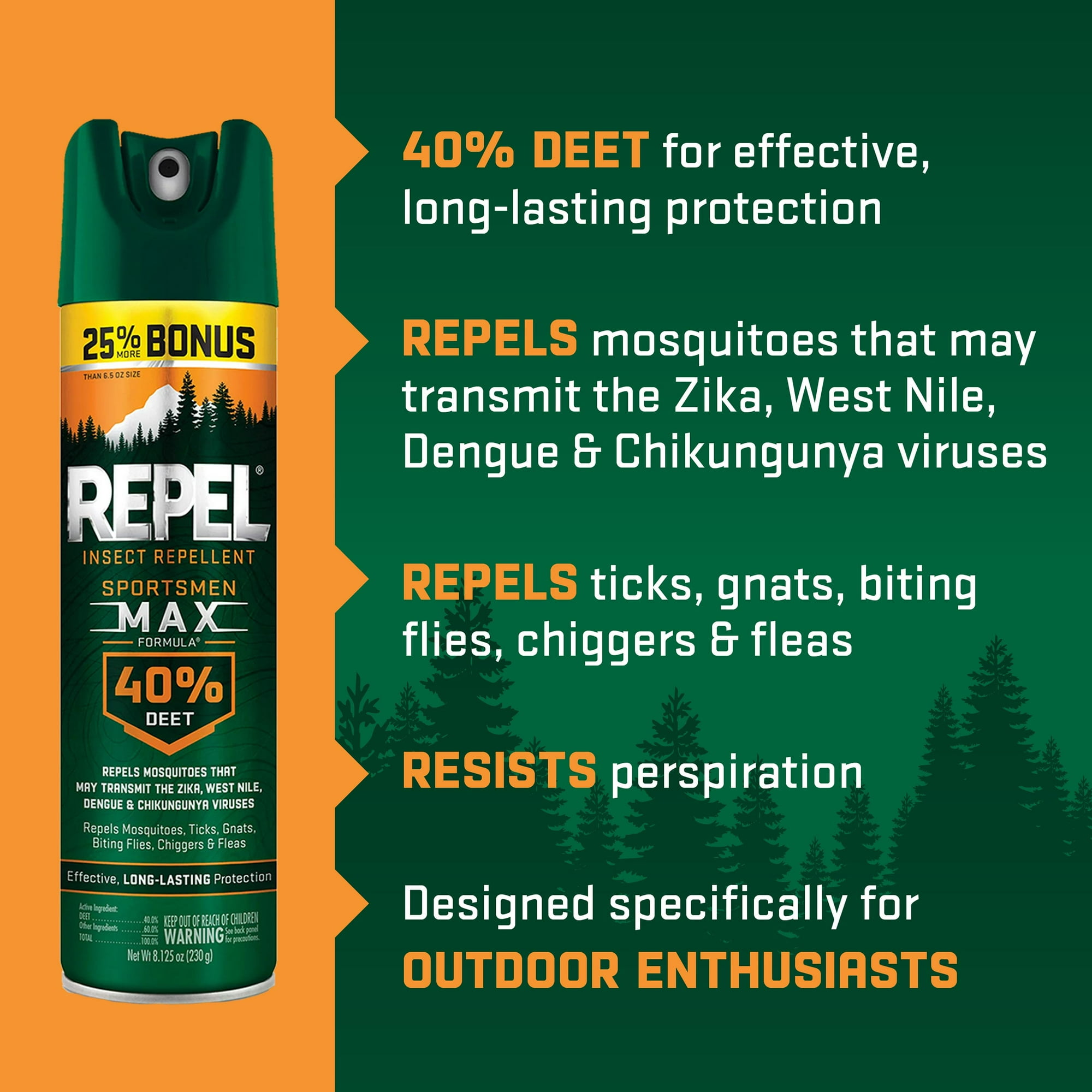 BÌNH XỊT XUA ĐUỔI CÔN TRÙNG - REPEL SPORTSMEN MAX FORMULA INSECT REPELLENT AEROSOL SPRAY, 40% ...