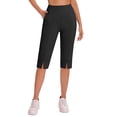 Bloomae Capri Yoga Pants for Women Dressy Casual Side Slit Work Soft ...