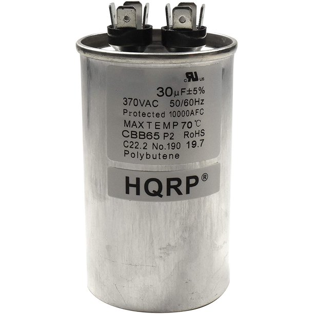 HQRP 30uF 370V Run Capacitor AC Electric Motor Start HVAC Blower ...