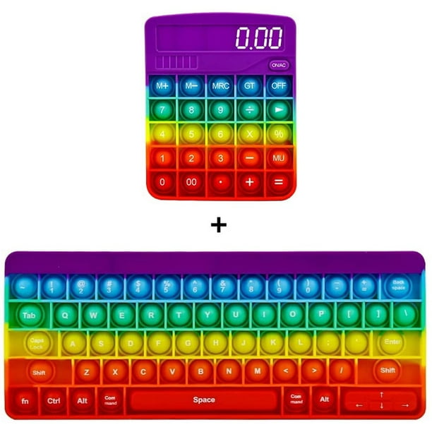 Sensory Keyboard Pop S, Push Pop Bubble Fidget Sensory S, Rainbow ...