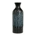 DecMode 20" Handmade Black Capiz Shell Vase with Blue Ombre Design ...