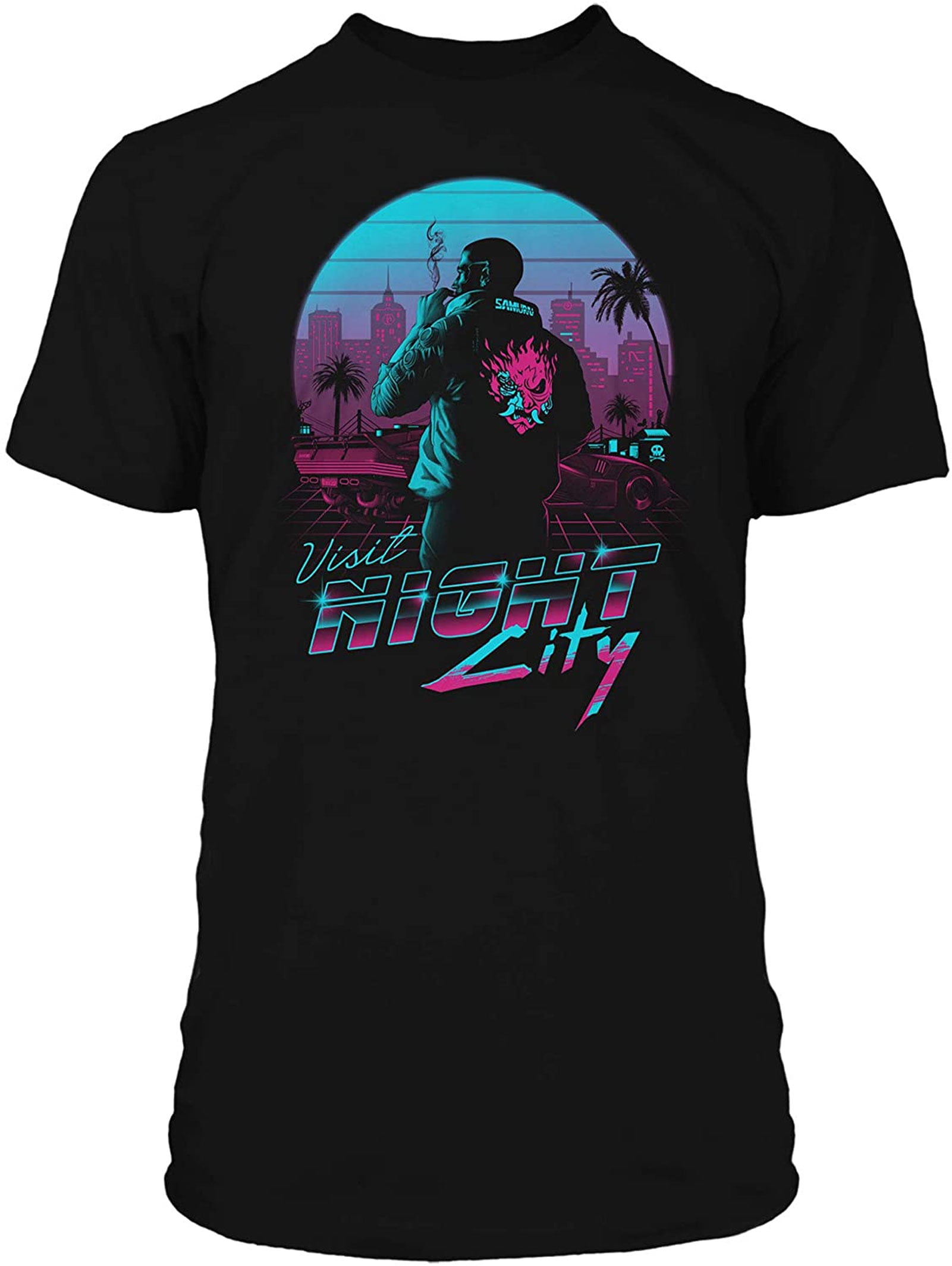 Cyberpunk 2077 Destination Night City Men's Gamer Graphic T-Shirt ...