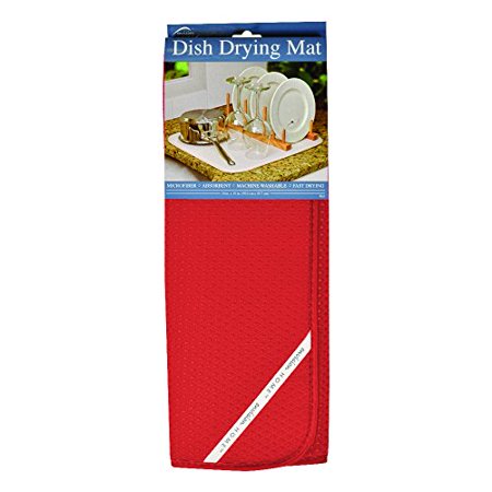 Envision Home Microfiber Dish Drying Mat, 16 by 18-Inch, Red | Walmart ...