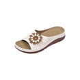 Bkhluea Women Flower Accent Perforated Wedge Slide Sandals Comfortable ...