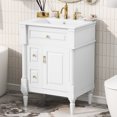 DTTRA 24" Modern Freestanding Bathroom Vanity with Ceramic Sink, Flip ...