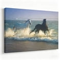 "Ocean Shore Gallop" Majestic Stallions Canvas Art, Black and White ...