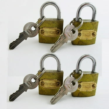 Mini Brass Padlocks Set of 6 With Key Lock All Purpose 1 1/4" Household ...