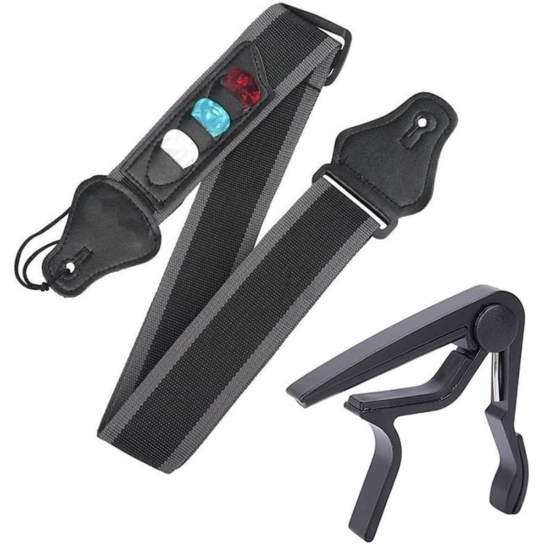 Click here for Musicpartstoreonlinesale Grey Black Guitar Strap A... prices