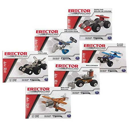 Meccano Erector Building Set of (6) - Miniature Plane Bi-Plane ...