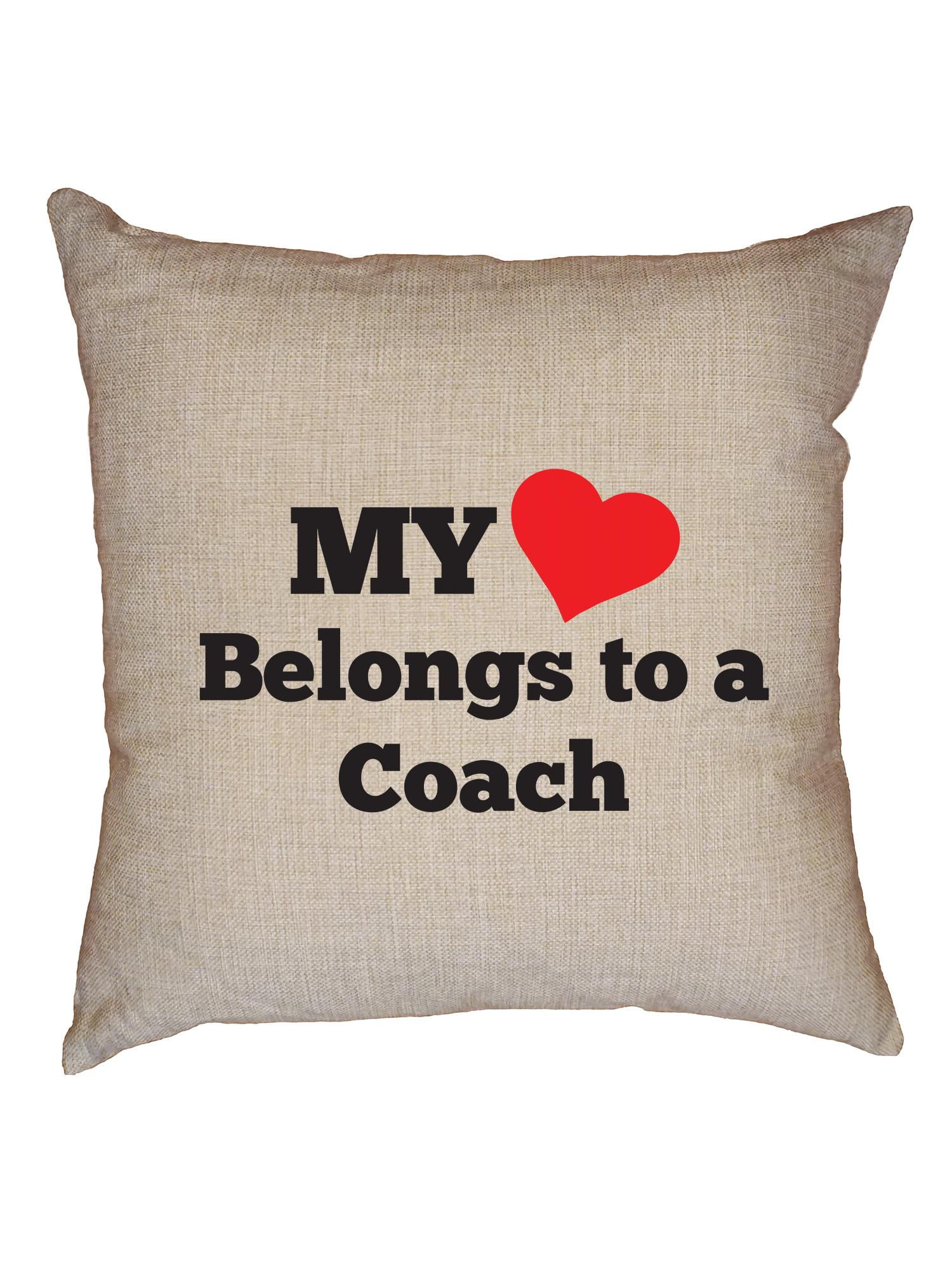 My Heart Belongs To A Coach - Big Red Graphic Decorative Linen Throw ...