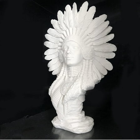 Indian Chief Figurine Bust Statue,Hand Carved Native American Indian ...