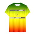 Afdoent Mens T Shirts Summer Casual Gradient Letter Print Short Sleeve ...