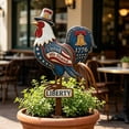 Nkmbld Patriotic Rooster Metal Garden Stakes 4th of July Outdoor Decor ...