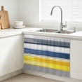 Abstract Stripe Cabinet Curtains Blue Yellow Grey Gradient Abstract ...