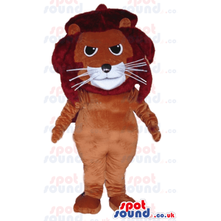 Brown lion with long moustaches and big eyes - Mascots-Lion mascots ...