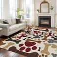 6x9 Area Rugs for Living Room, Dog Paw Print Non Slip Area Rugs for ...