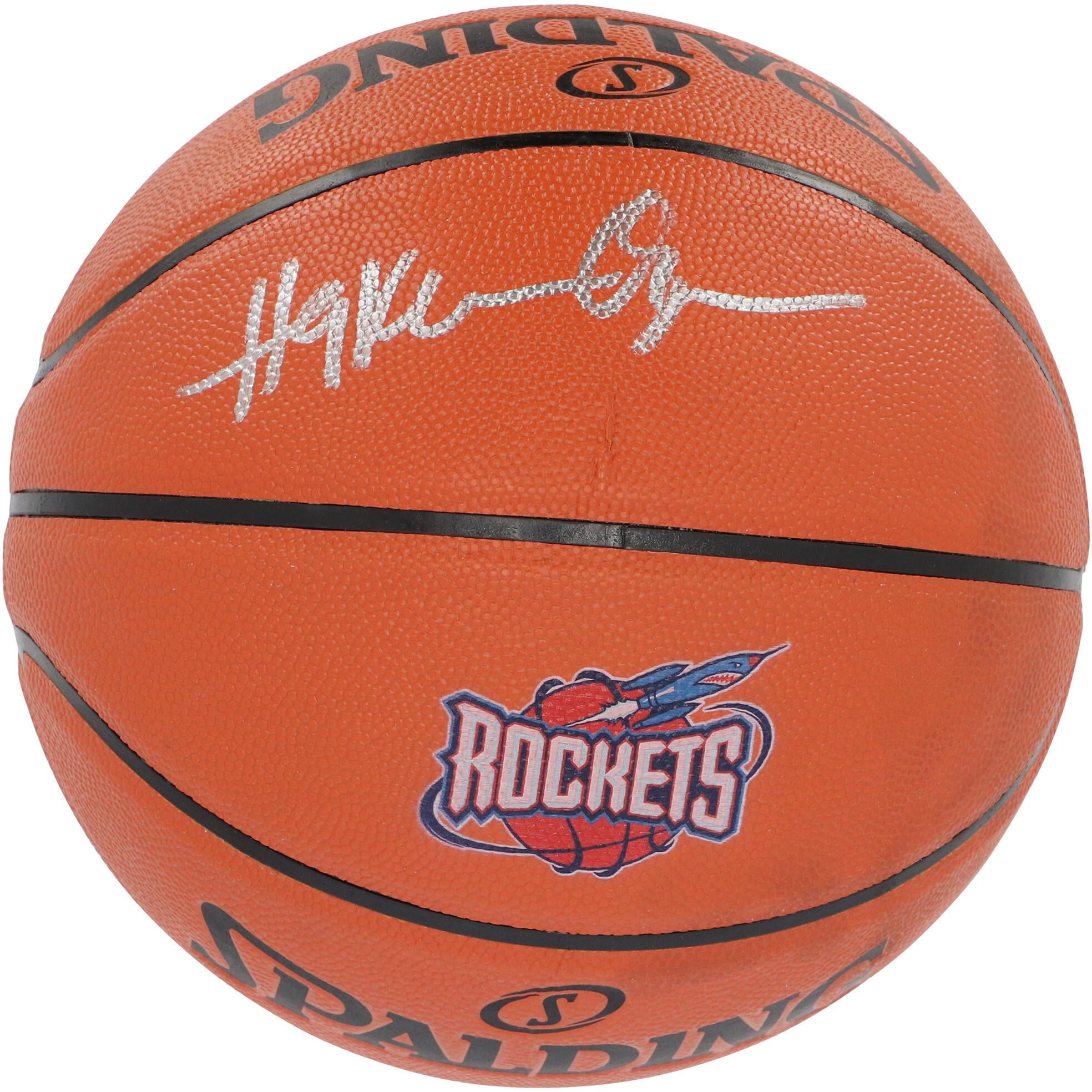 Hakeem Olajuwon Houston Rockets Autographed Spalding 1996 Hardwood ...